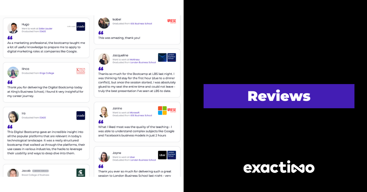 Reviews and Wall of Love | Exactimo | Exactimo
